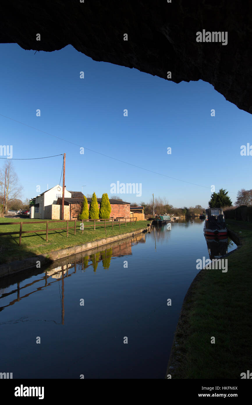 Cheshire, England. Picturesque view of Bates Mill Bridge (number 109 ...