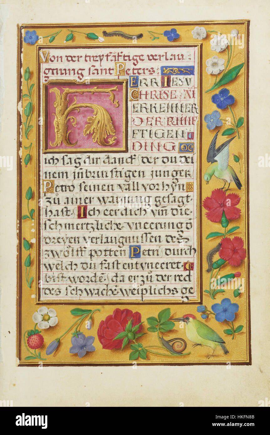 A decorated manuscript page by Simon Bening, a notable Flemish ...