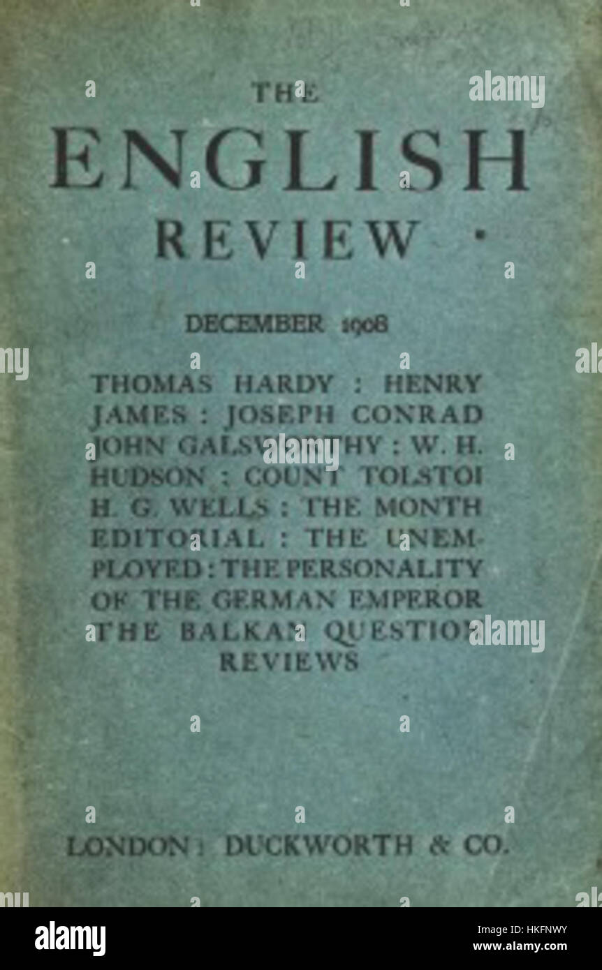 'The English Review' was a British literary journal, which featured ...