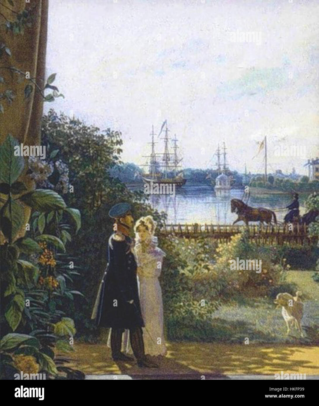 Lev Kiel's 1821 landscape painting of St. Petersburg provides a ...