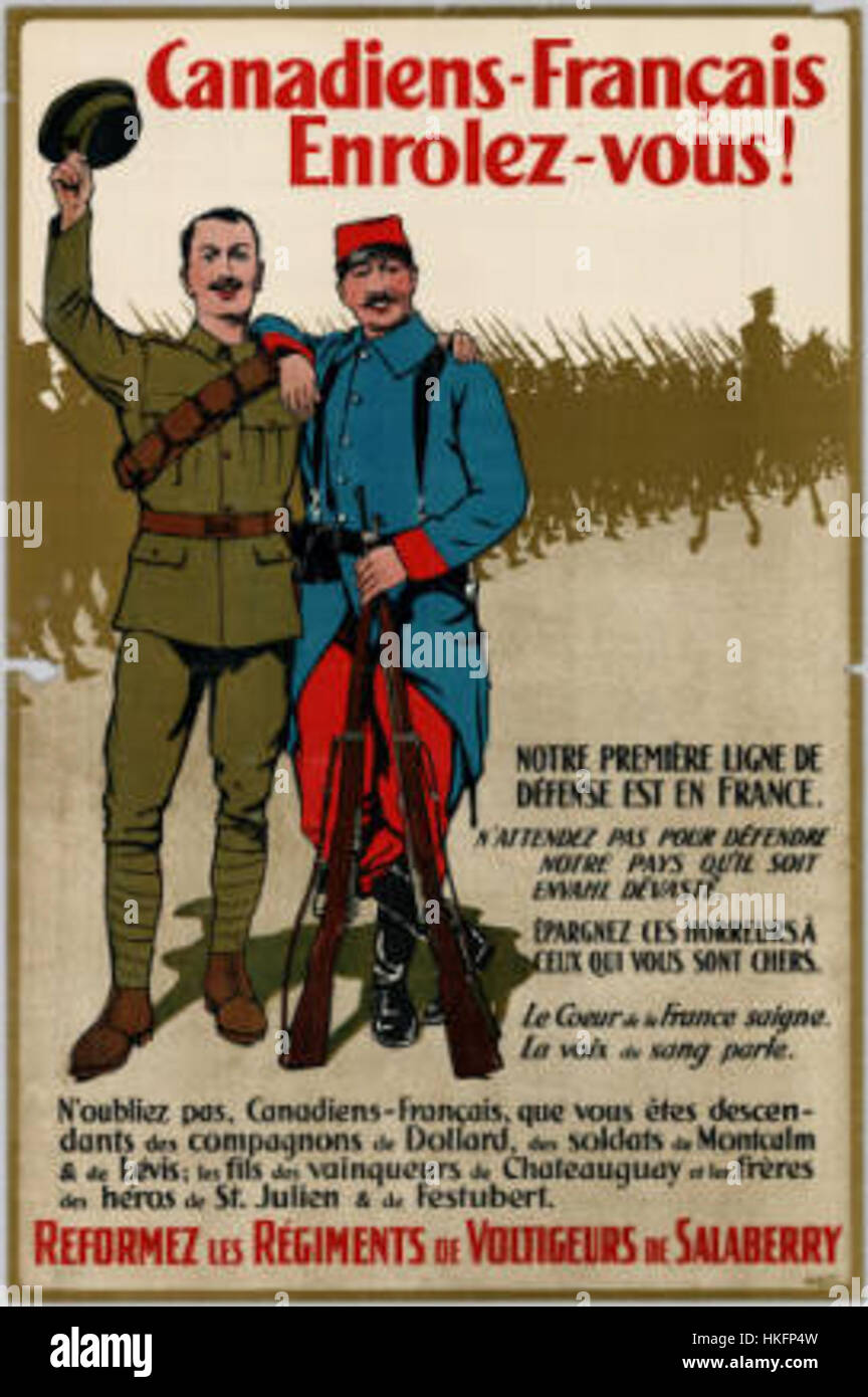 A French poster titled 'Enrolez-vous,' calling for enlistment in the ...