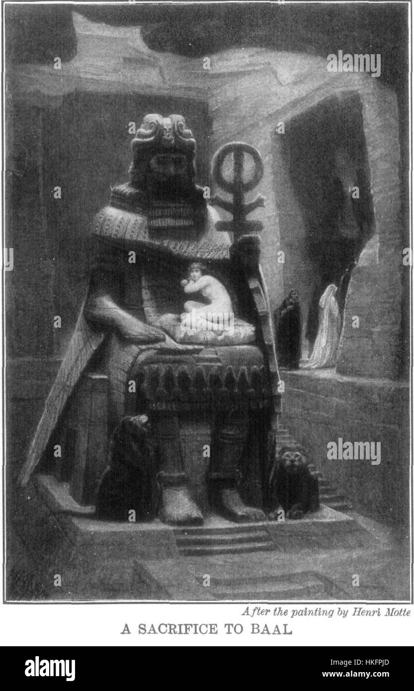 'A Sacrifice to Baal' is an artwork depicting an ancient religious ...