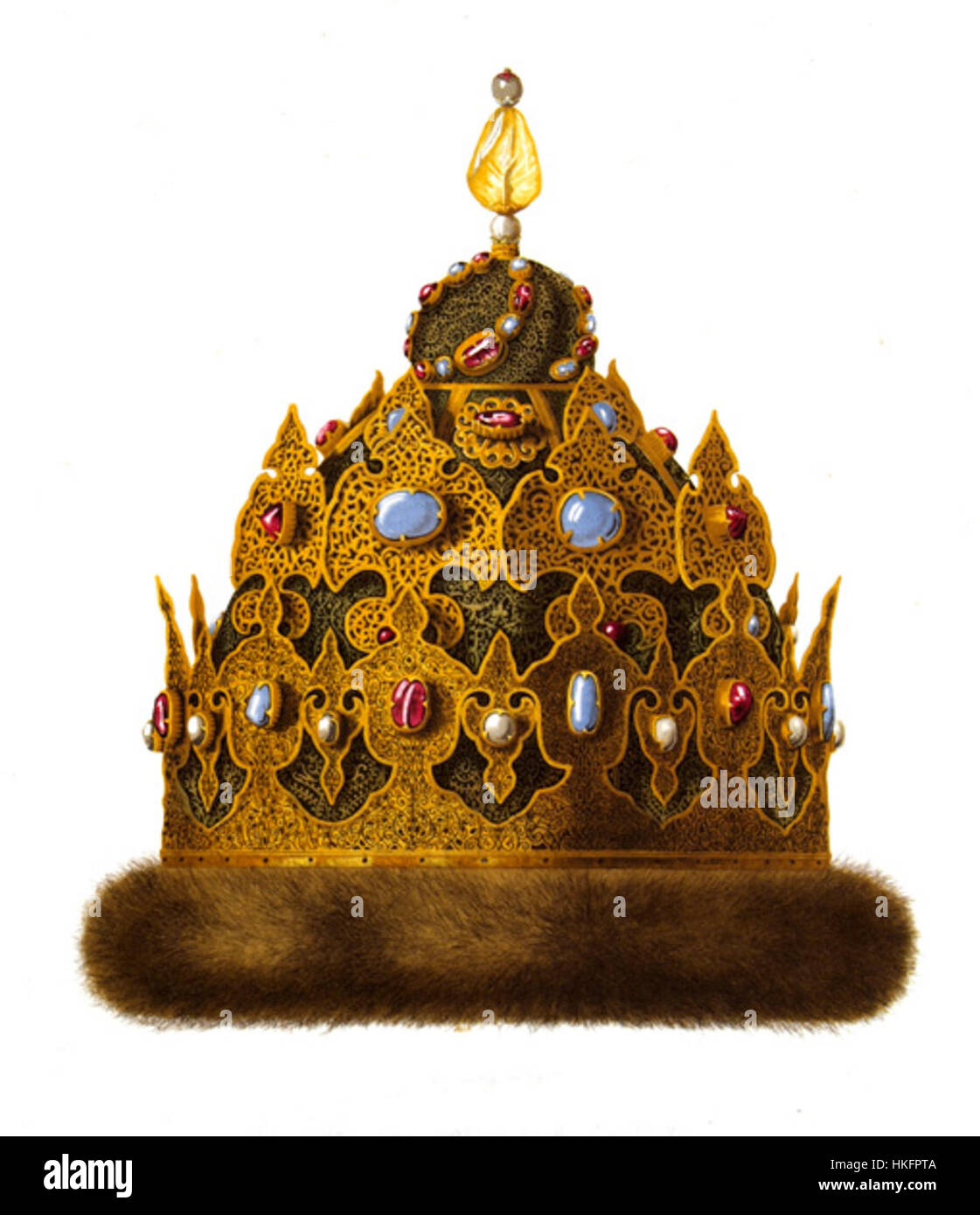 An illustration titled 'Drevnosti RG v2 ill003 Kazan Cap,' depicting a ...