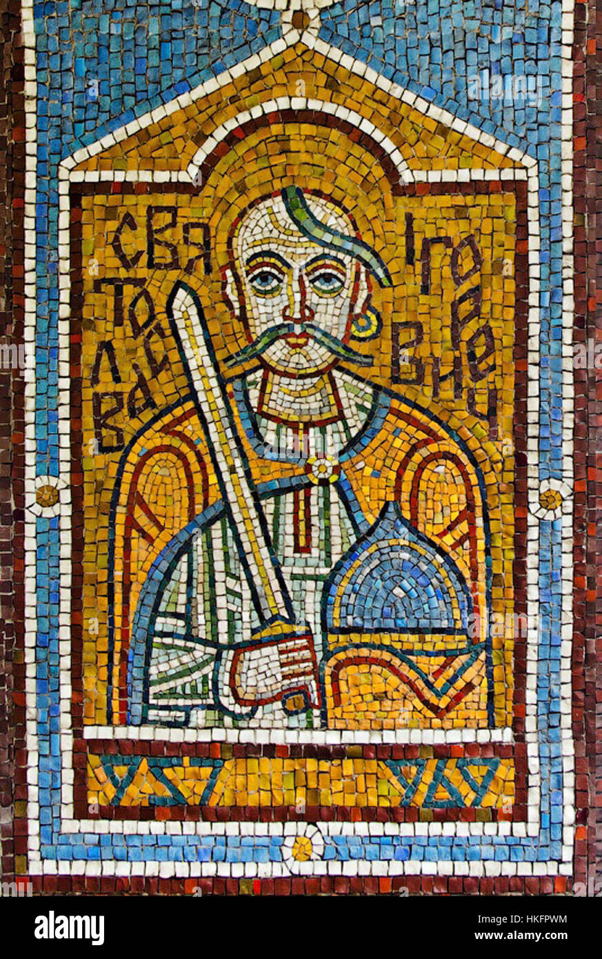 This painting depicts Sviatoslav I of Kiev, a 10th-century ruler known ...