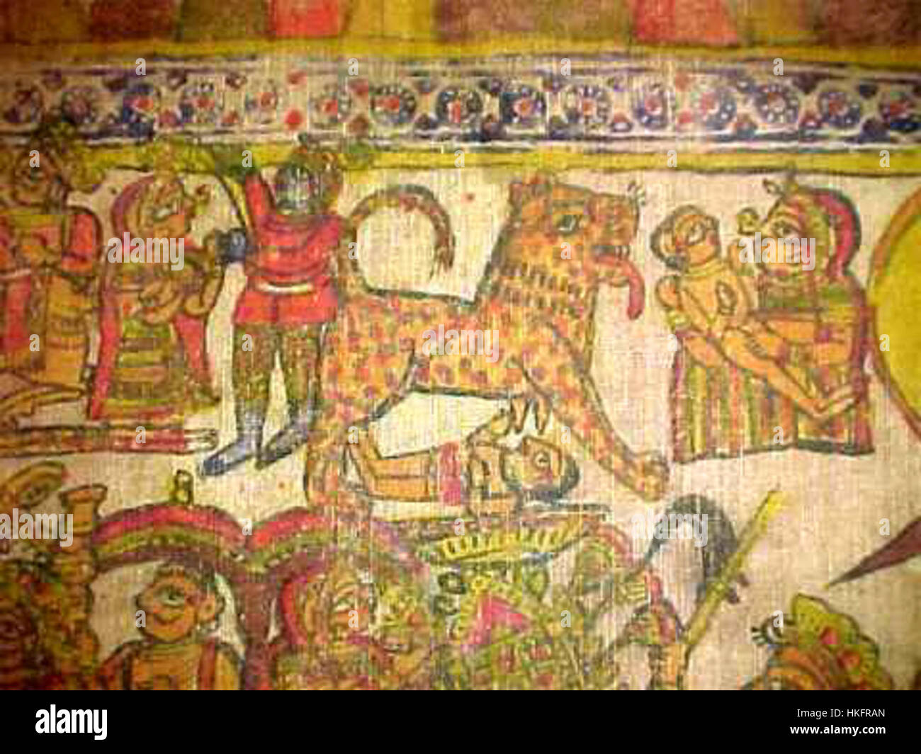 This traditional painting depicts Pabuji, a folk hero from Rajasthan ...