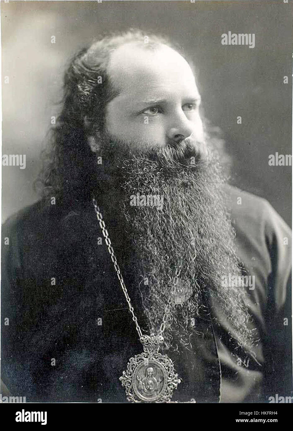 Bishop Innocent Pustynsky is portrayed in this religious artwork. A ...