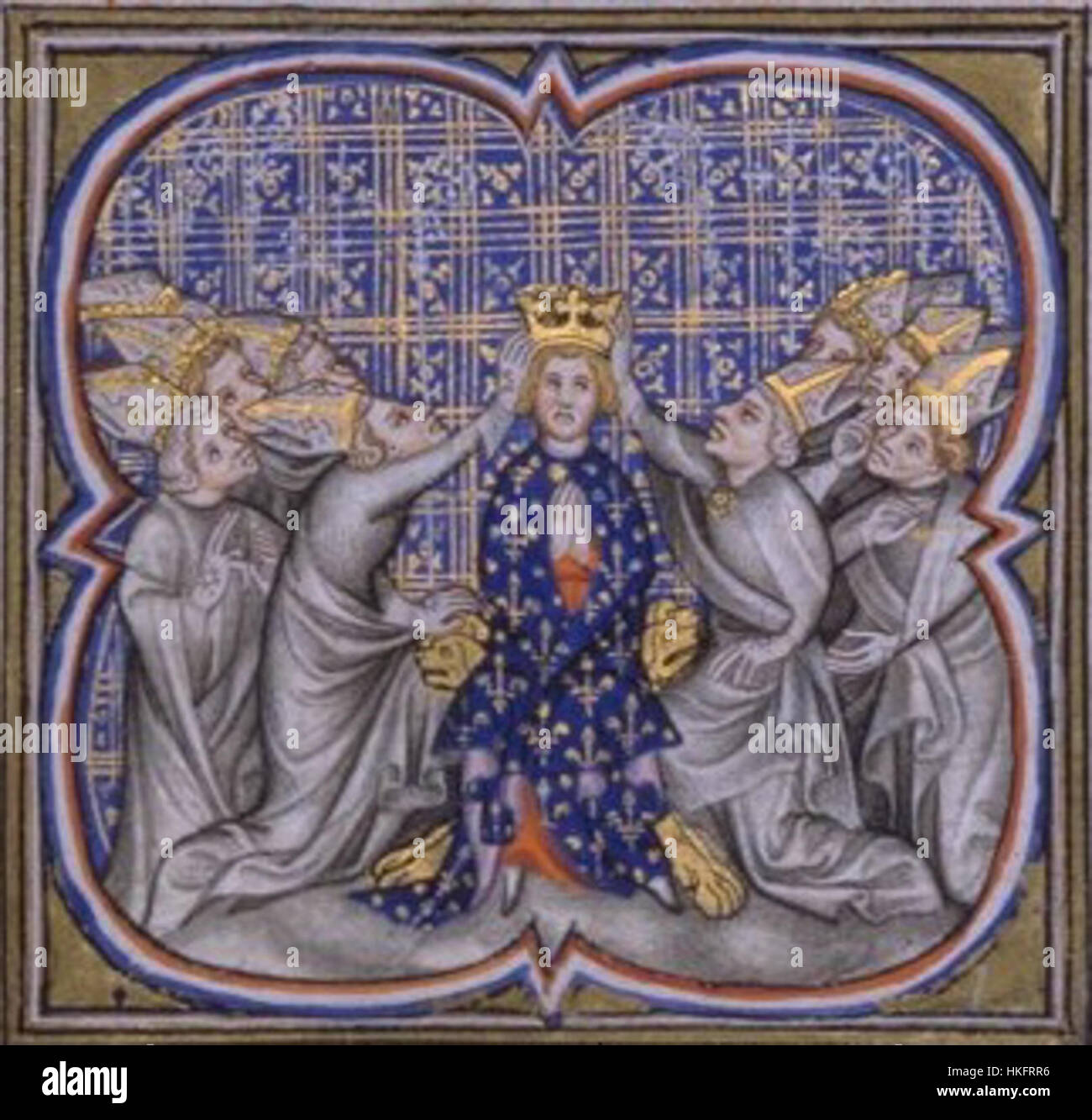 The 'Couronnement de Louis IV' illustrates the coronation of Louis IV ...