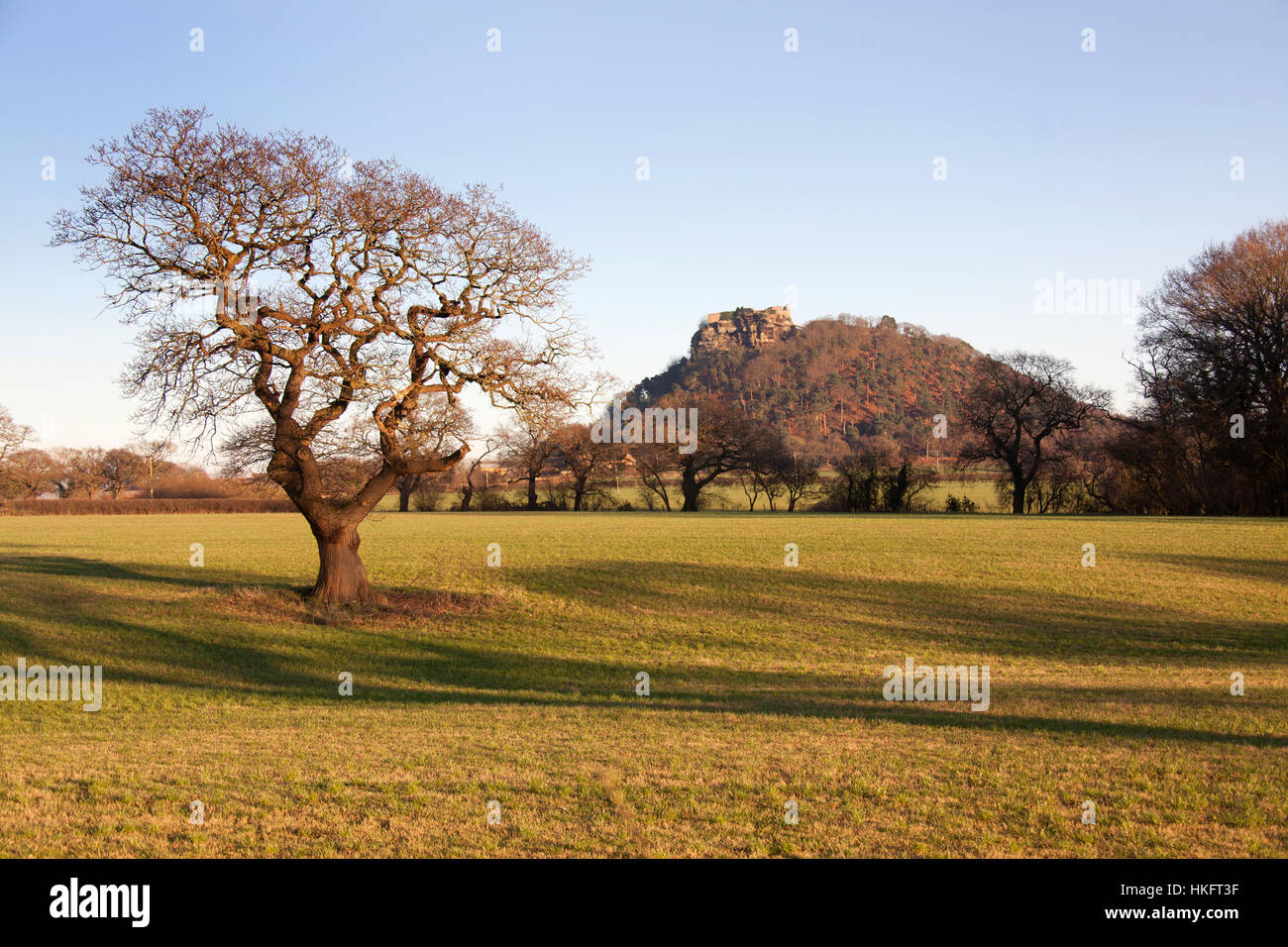 Cheshire, England. Picturesque view of a rural Cheshire farm with the ...