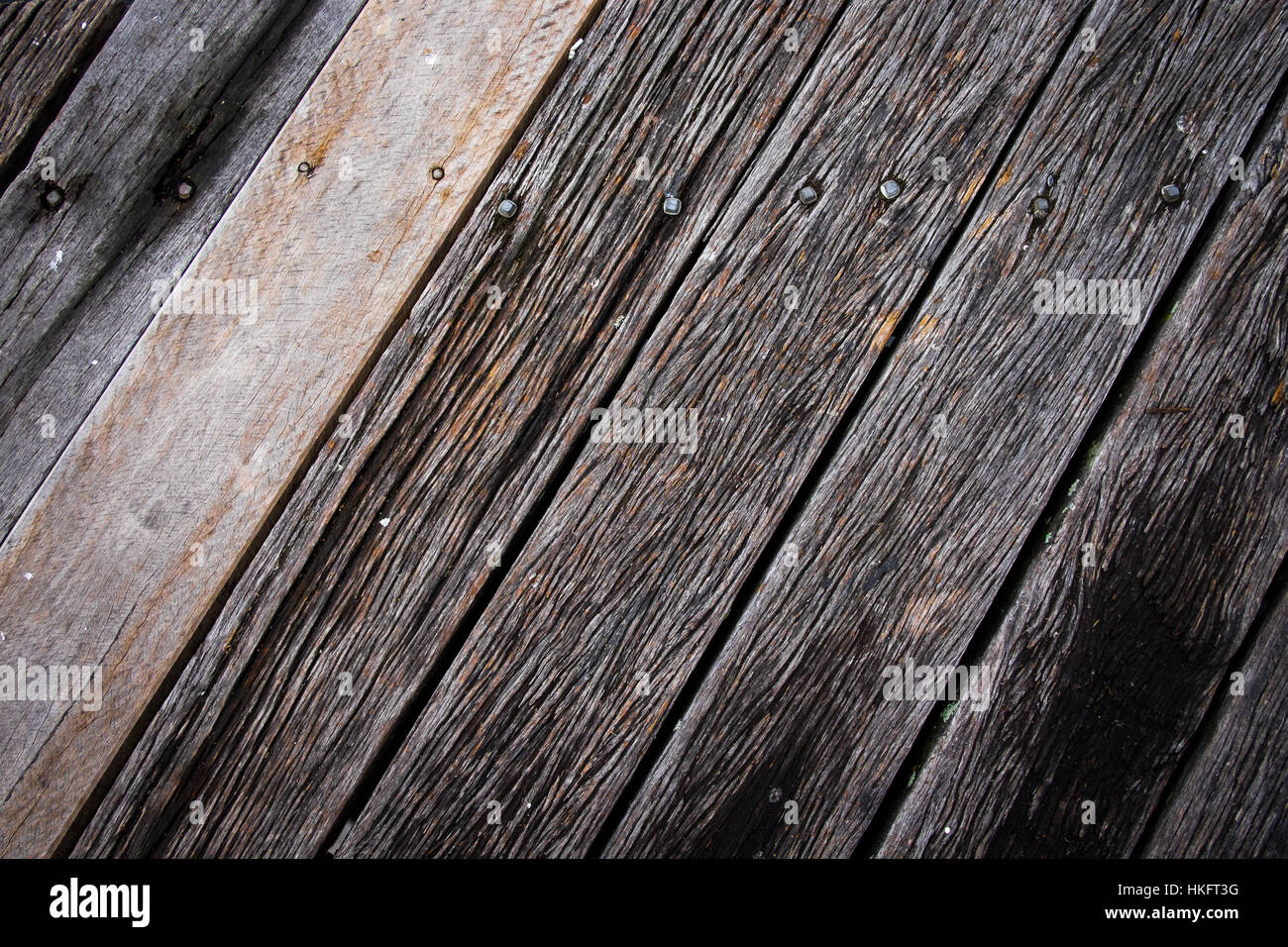 Weathered timber planks diagonal background texture Stock Photo - Alamy