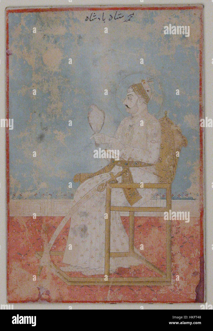 This portrait of Muhammad Shah, the ruler of Persia from 1719 to 1748 ...