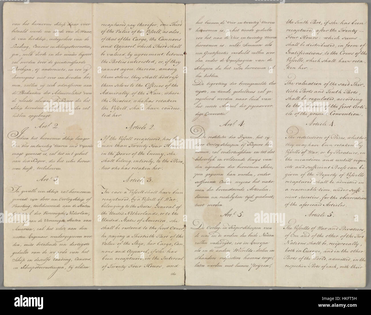 A historical document illustration depicting the Treaty of Friendship ...