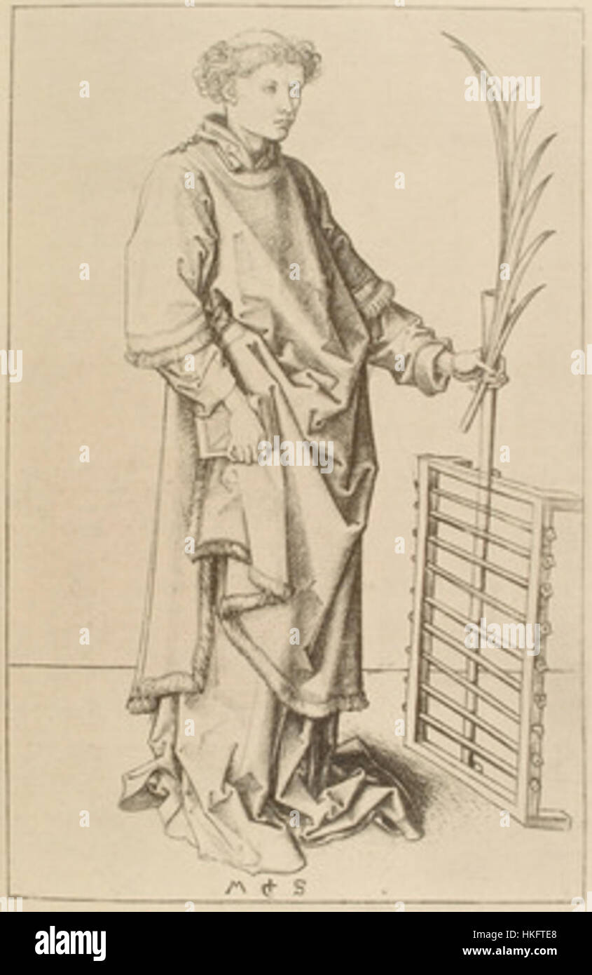 *Der heilige Laurentius* (L 61) by Martin Schongauer is a detailed ...