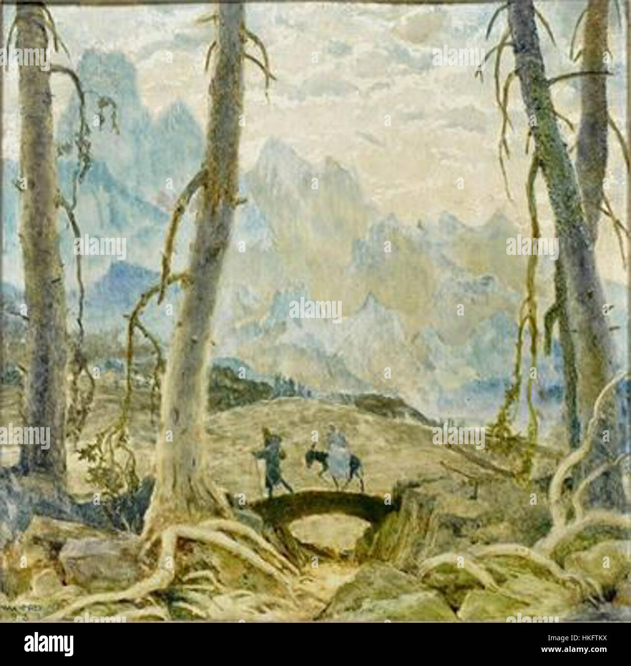 'Auf der Flucht' (On the Run), painted by Max Frey in 1933, depicts the ...