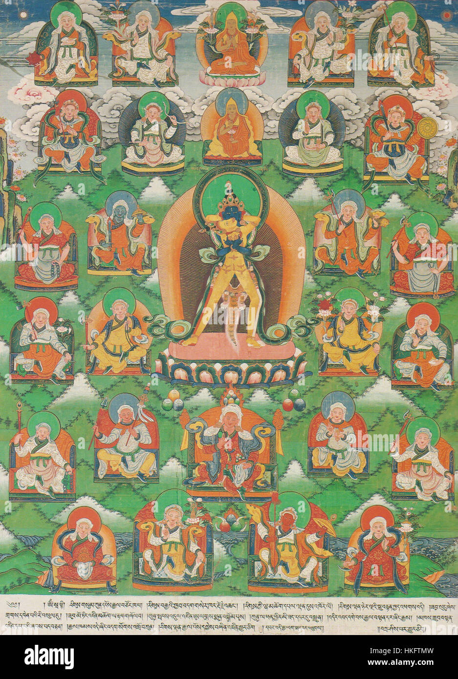This painting represents the legendary 25 kings of Shambhala, a ...