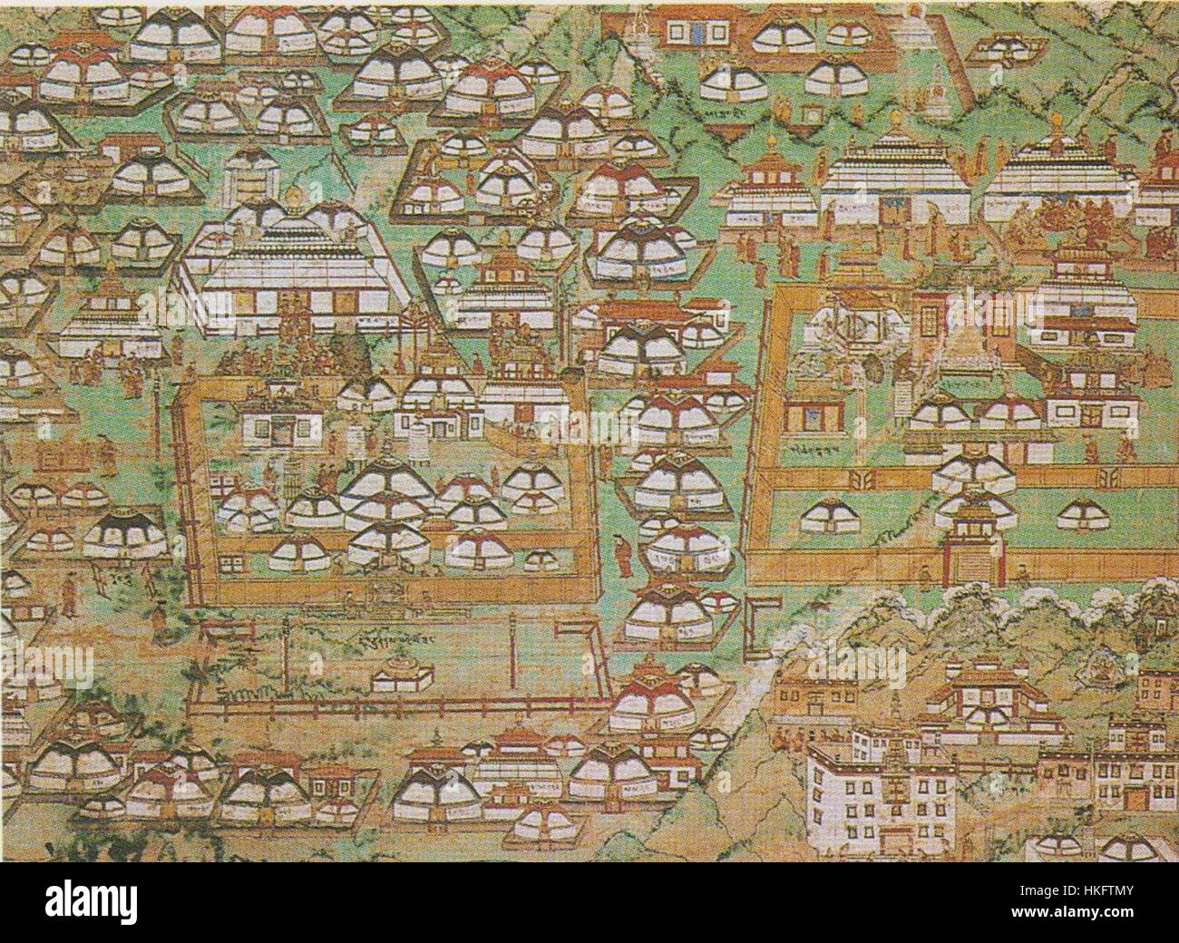 This mid-19th-century painting titled 'Urga' captures a snapshot of ...