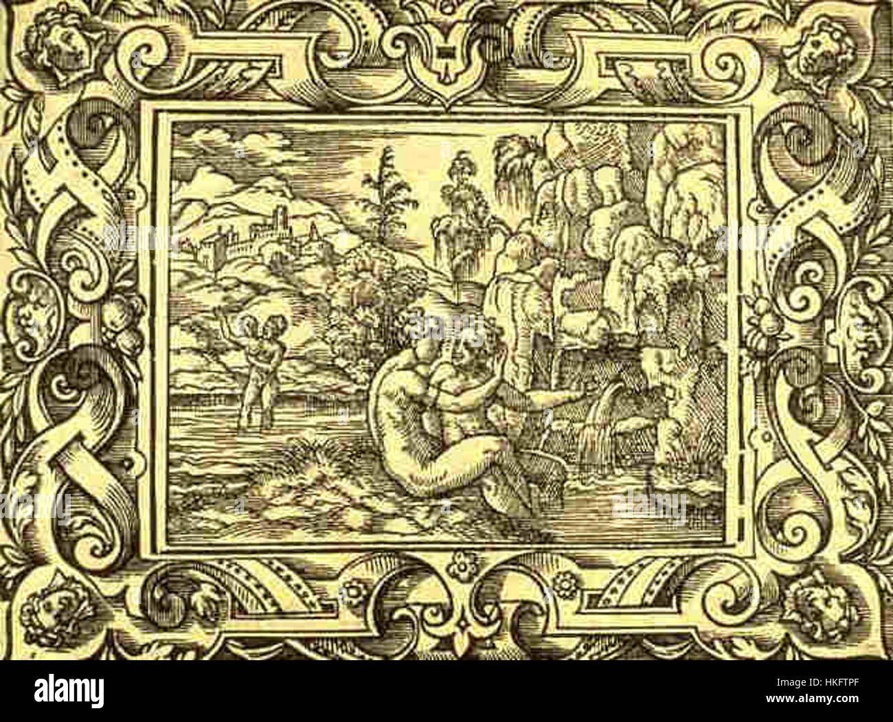 Virgil Solis’s painting portrays the myth of Salmacis and ...