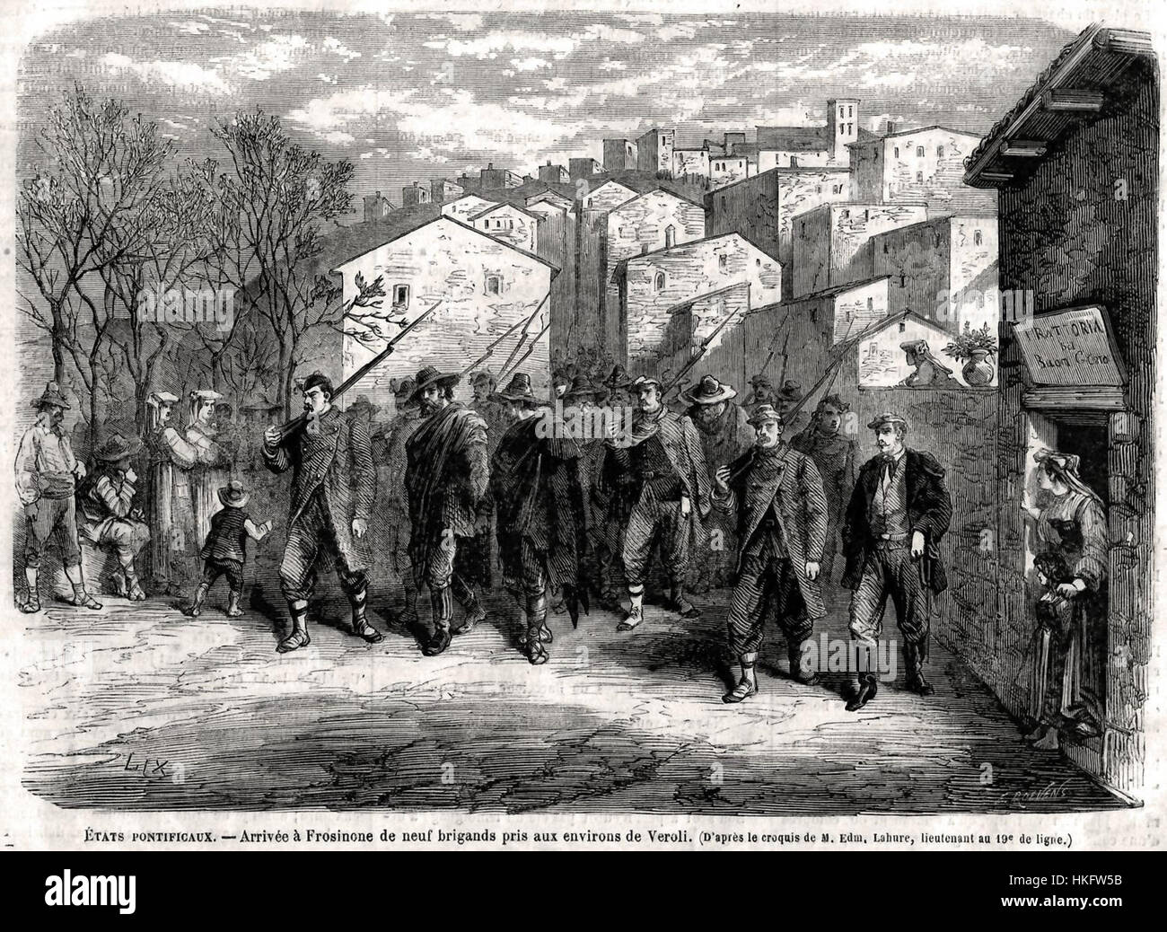 This painting depicts the historical scene of captured brigands in ...