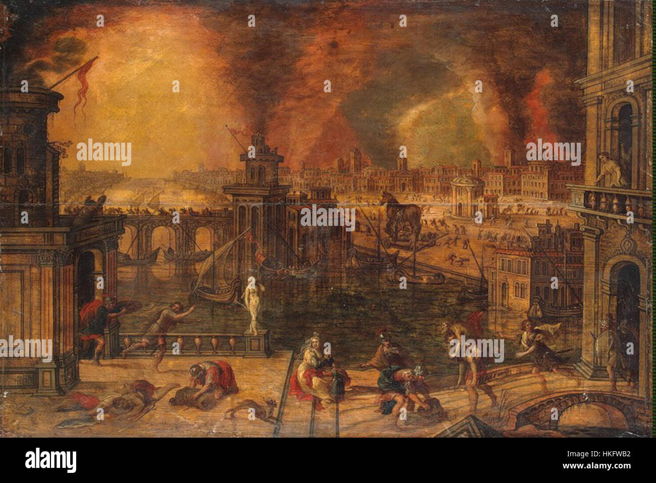 'The Fire of Troy' by Keuninck (also known as Coninck) depicts the ...