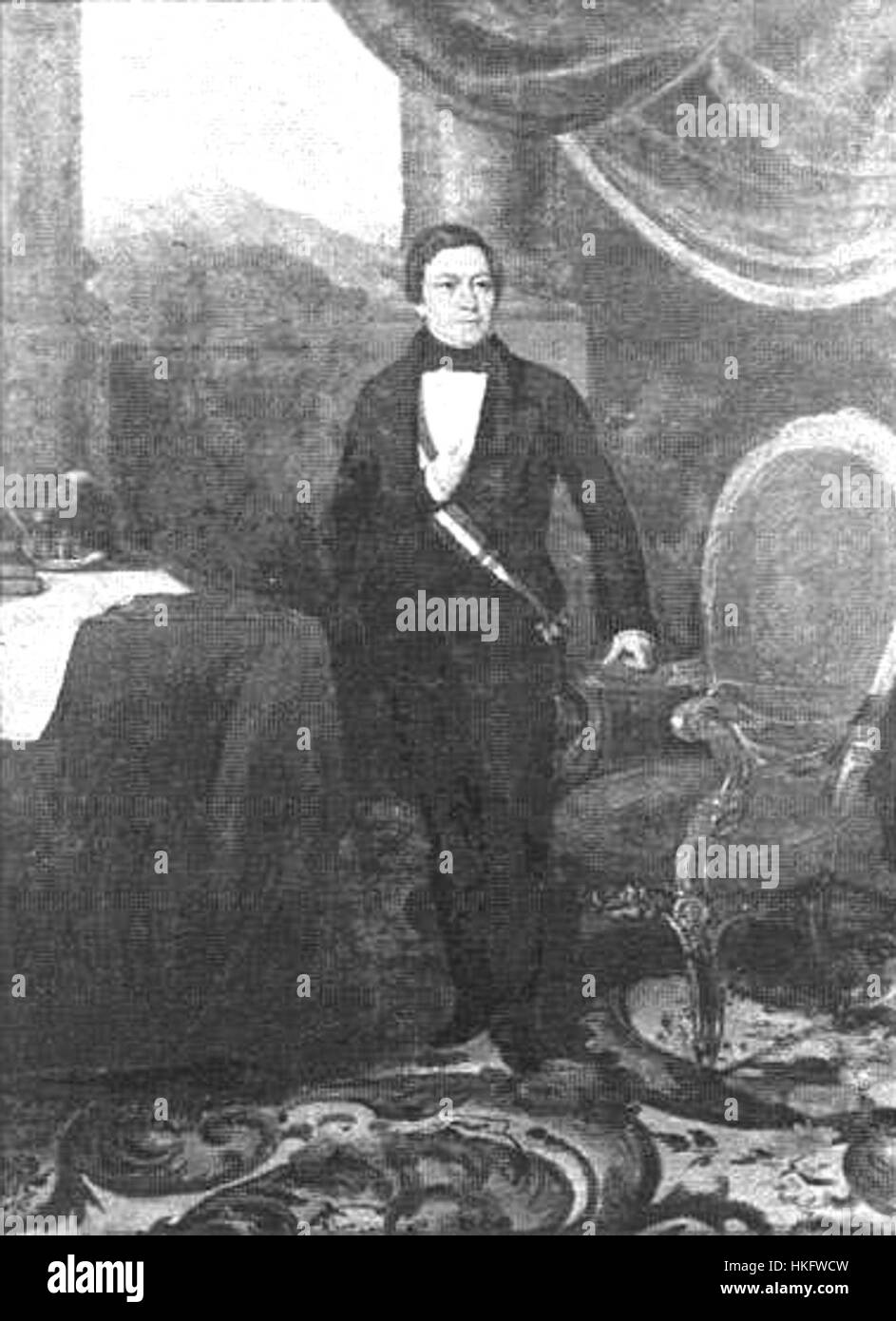 Manuel Montt, the first Chilean president, is depicted in this ...