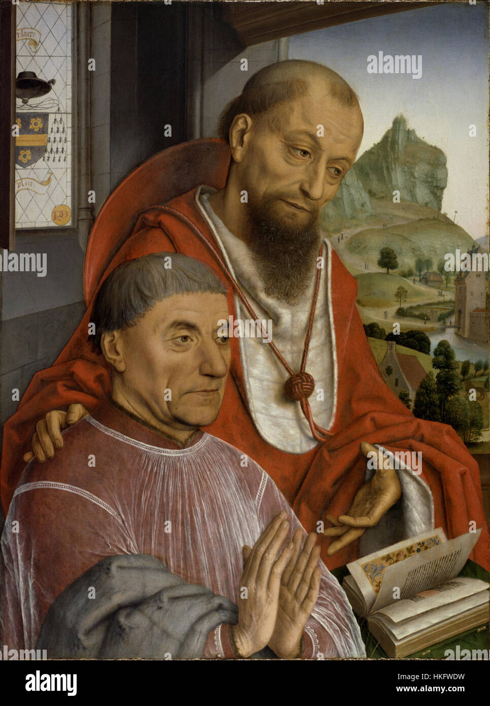 'Saint Jerome and a Canon Praying' is an oil painting depicting Saint ...