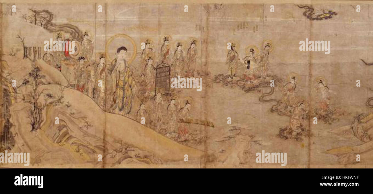 The Taima Mandala Engi is a traditional Japanese painting depicting the ...