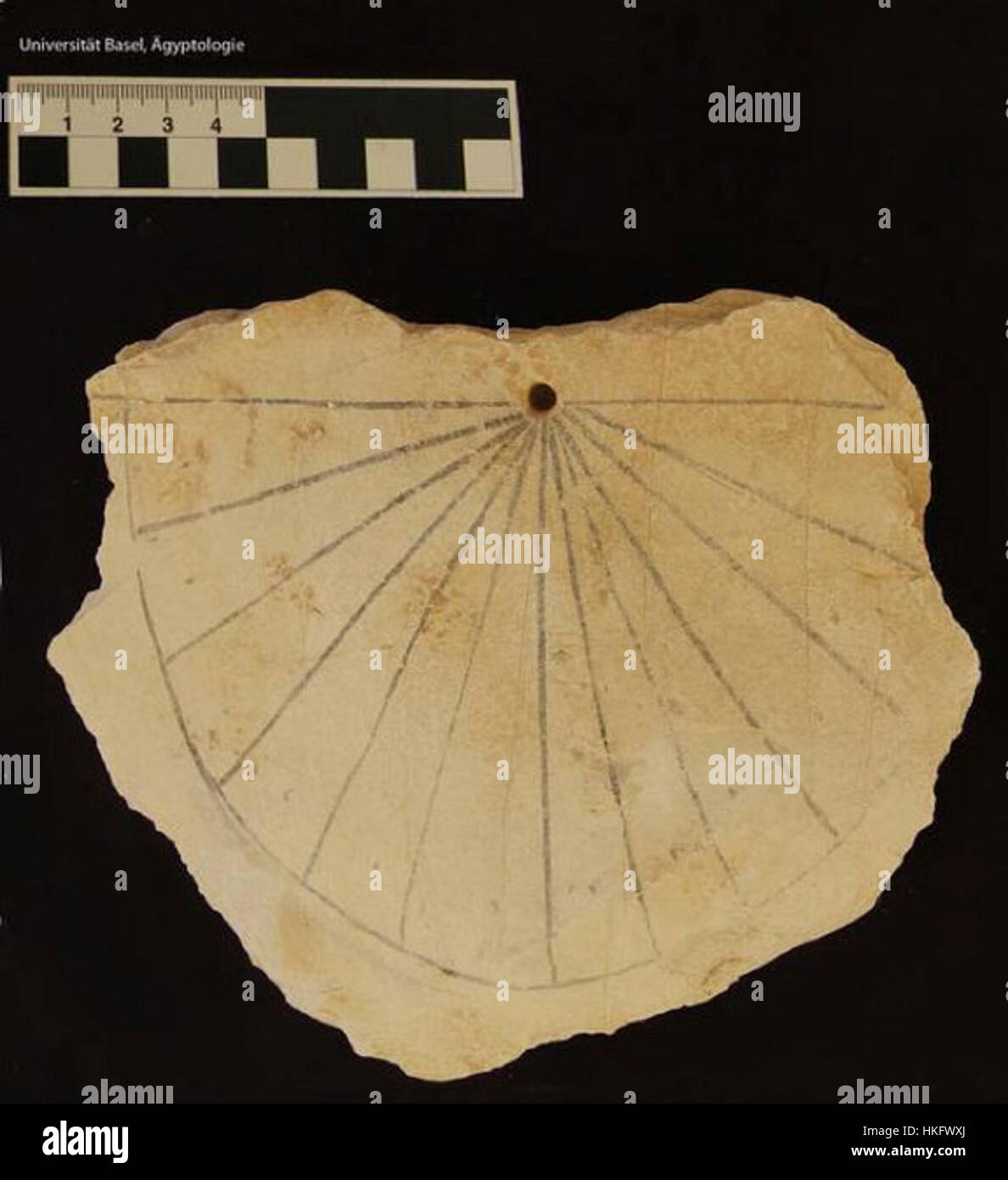 An ancient Egyptian sundial, used to tell time using the position of ...