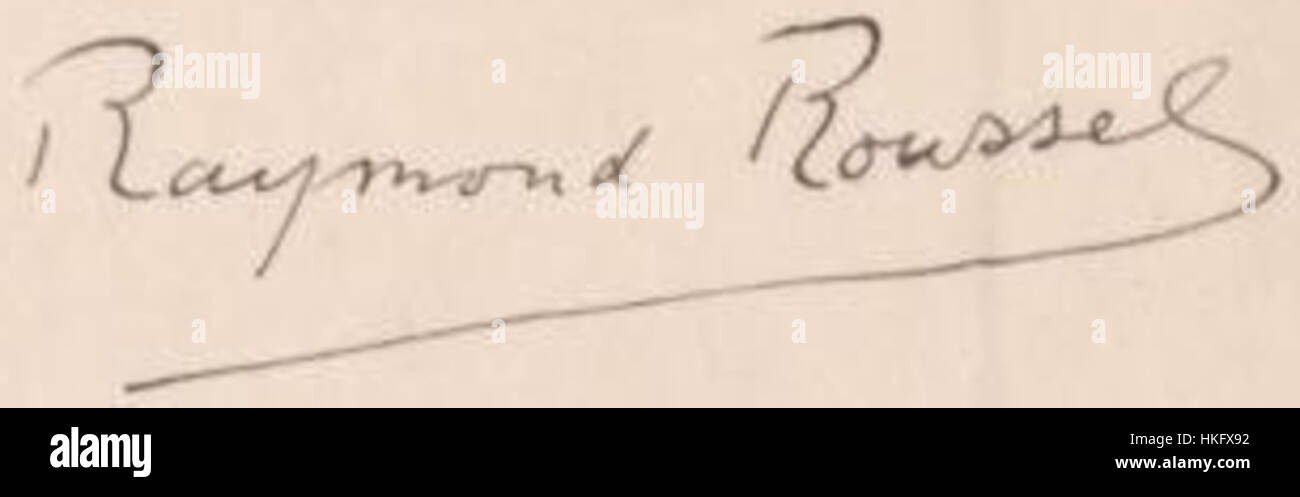 The signature of Raymond Roussel, a French writer known for his ...