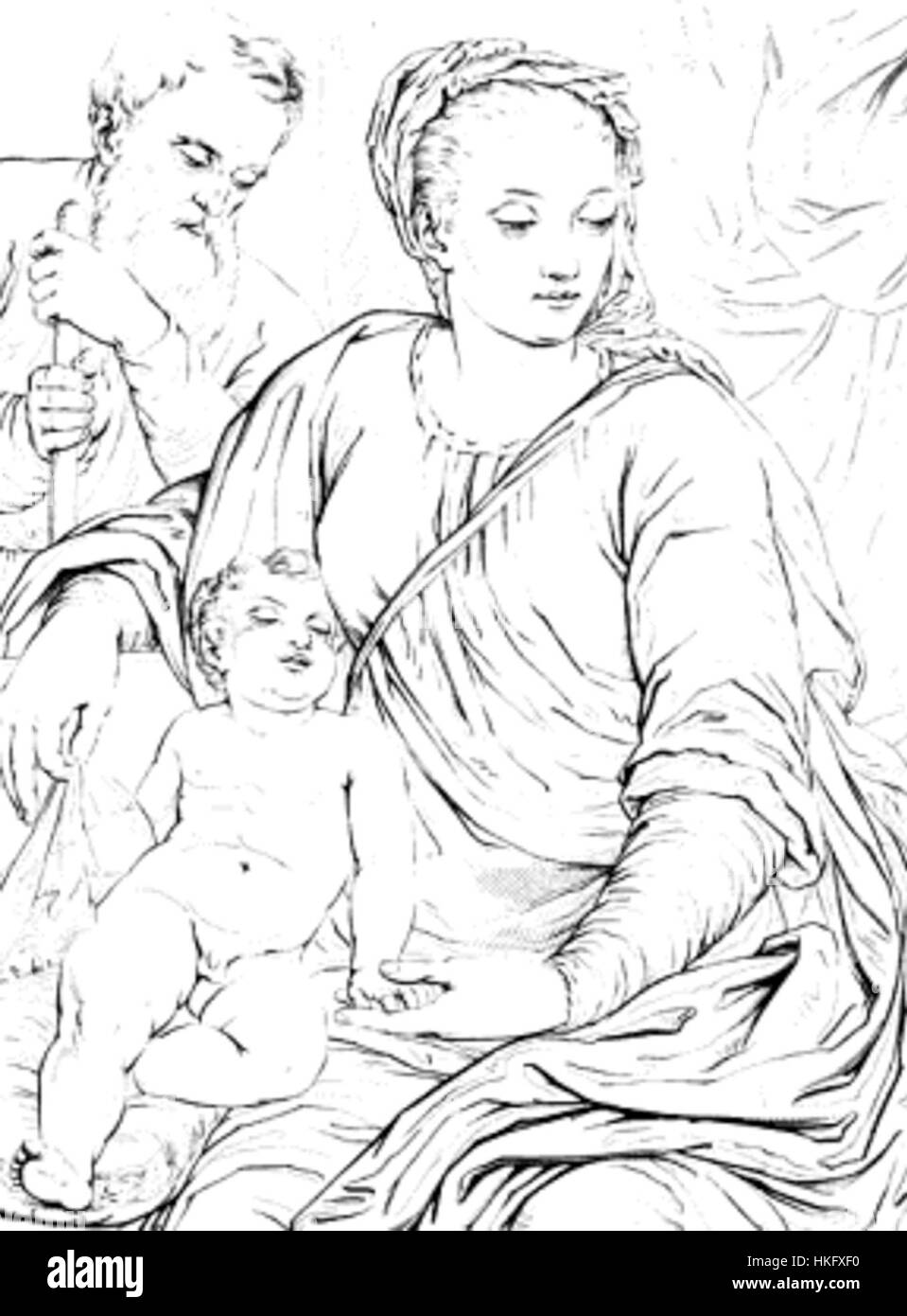 'Sacra Famiglia' is a classic depiction of the Holy Family, showing the ...