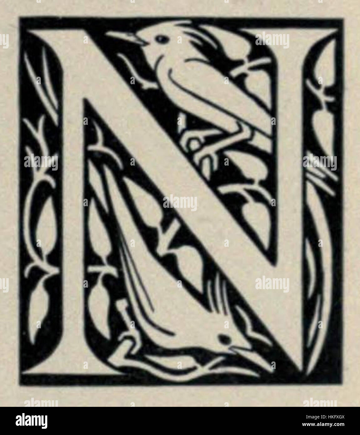 The Aufseeser Lettrine N is a decorative illuminated manuscript letter ...