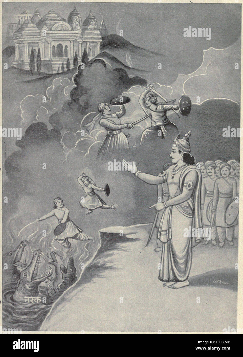 This painting depicts the legendary moment from Indian mythology when ...
