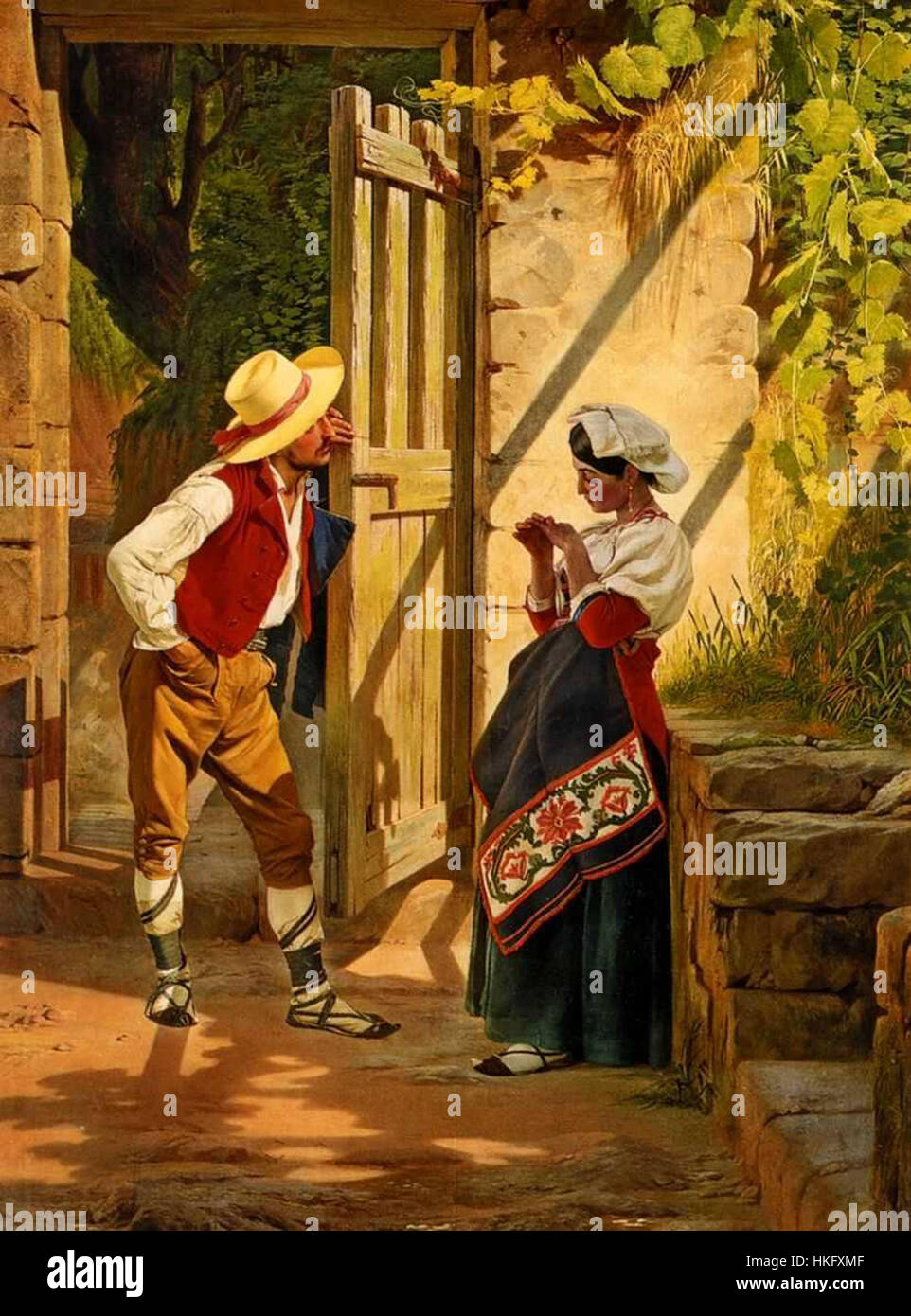 'Rendezvous' by E. Sorokin, painted in 1858, is housed in the Tretyakov ...