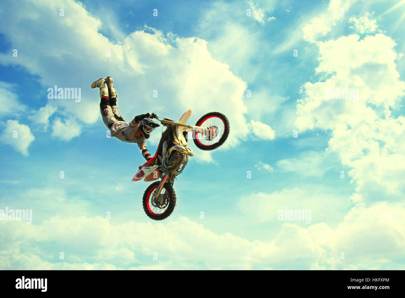 Biker Acrobatic Jump Trial Show High Resolution Stock Photography and ...