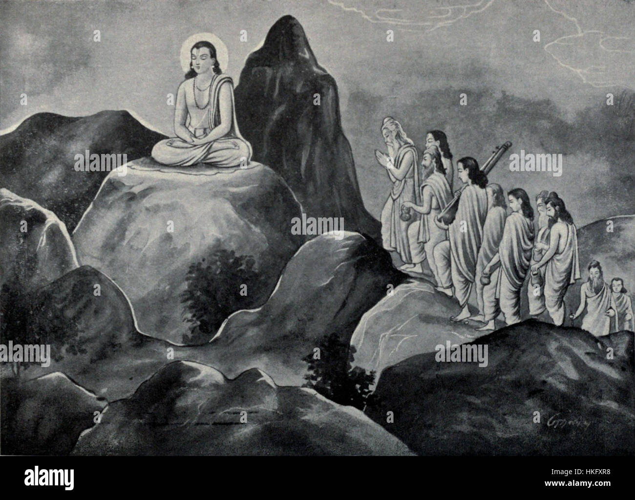 This painting portrays Krishna engaged in penance, a moment of deep ...