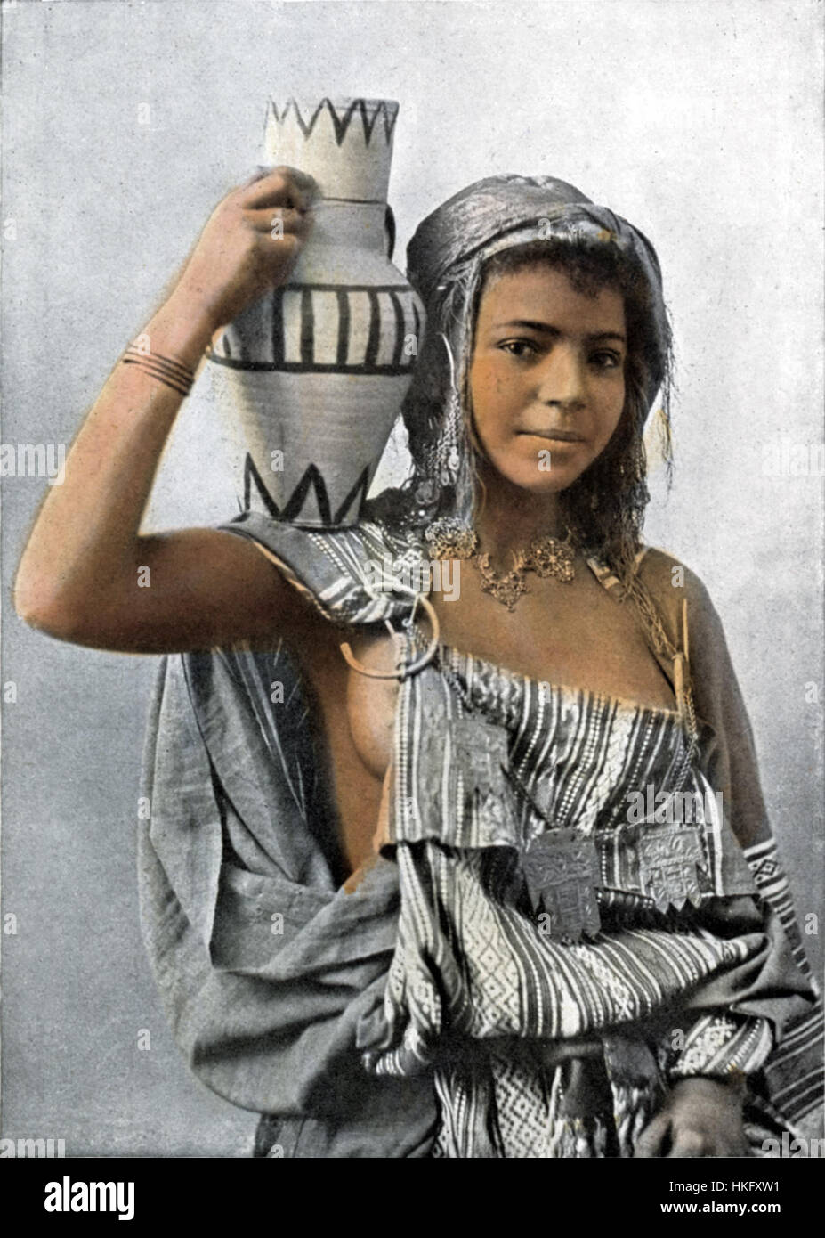 This artwork depicts an Algerian Berber woman, representing the ...