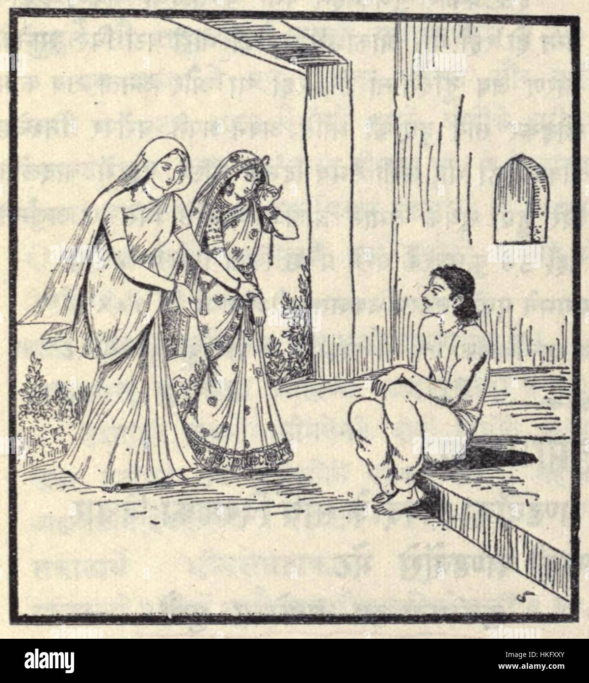 The artwork illustrates Kunti, a key figure in the Mahabharata ...