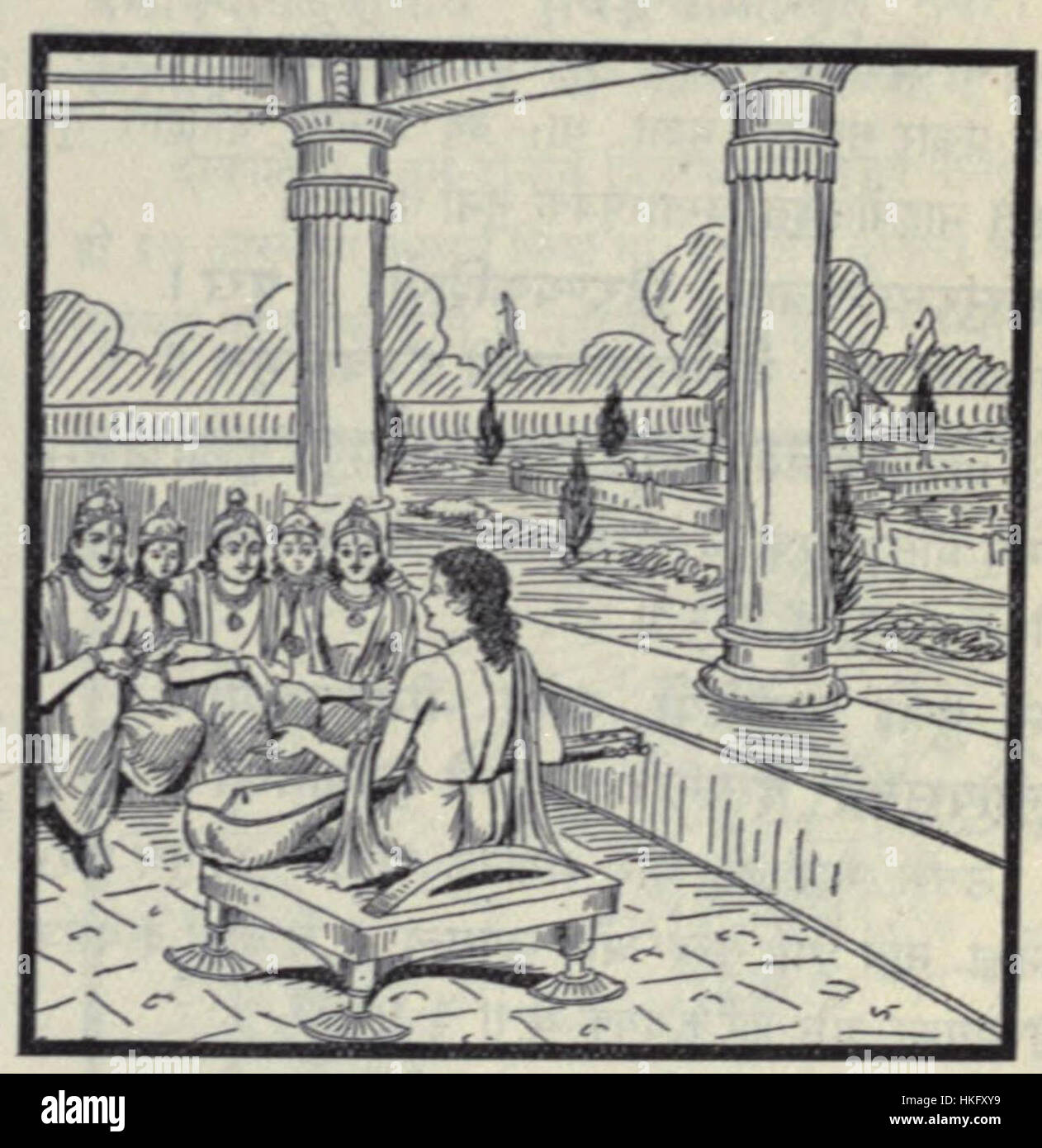 This artwork illustrates Nara narrating the myth of Tilottama, a figure ...