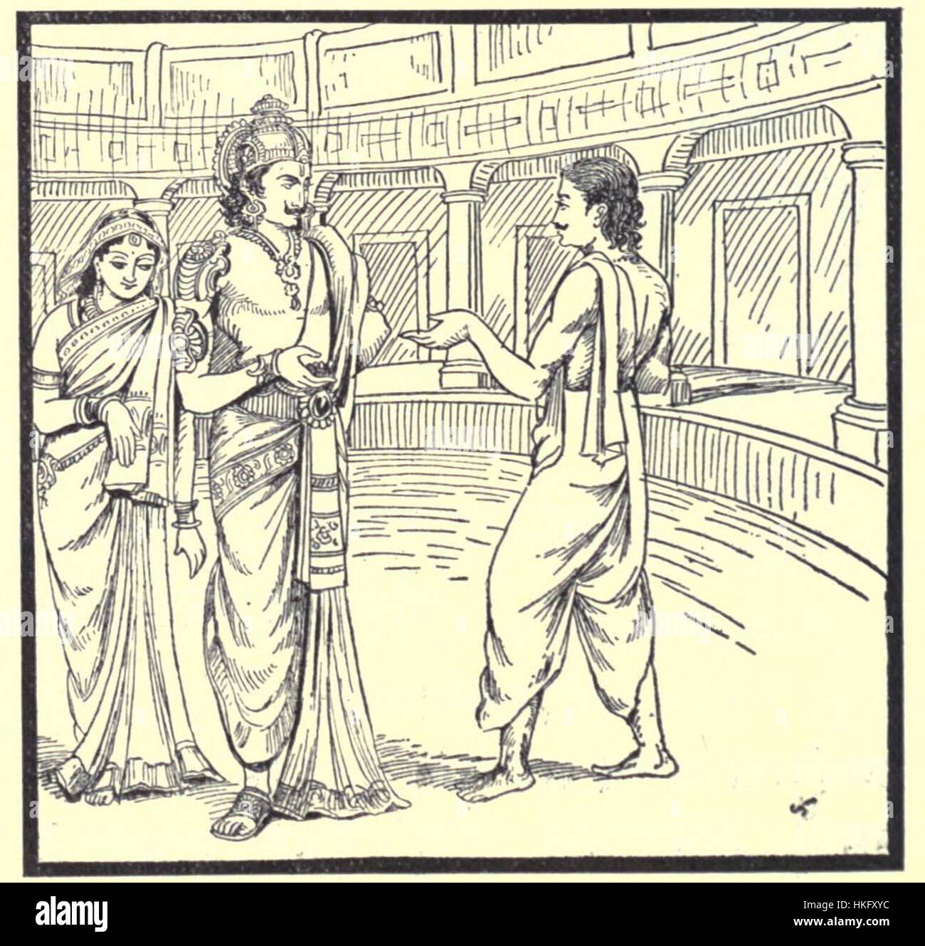 In this artwork, Arjuna, a hero from the *Mahabharata*, is depicted ...