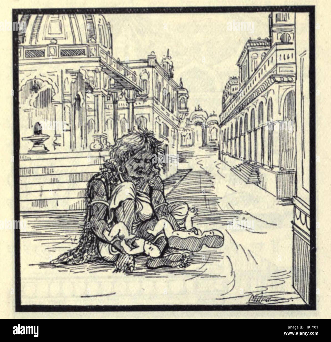 The artwork titled 'Jara merges two parts of Jarasandha' combines ...