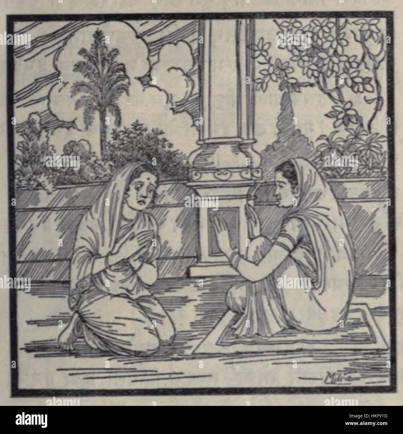 This painting of Draupadi weeping, from the Indian epic Mahabharata ...