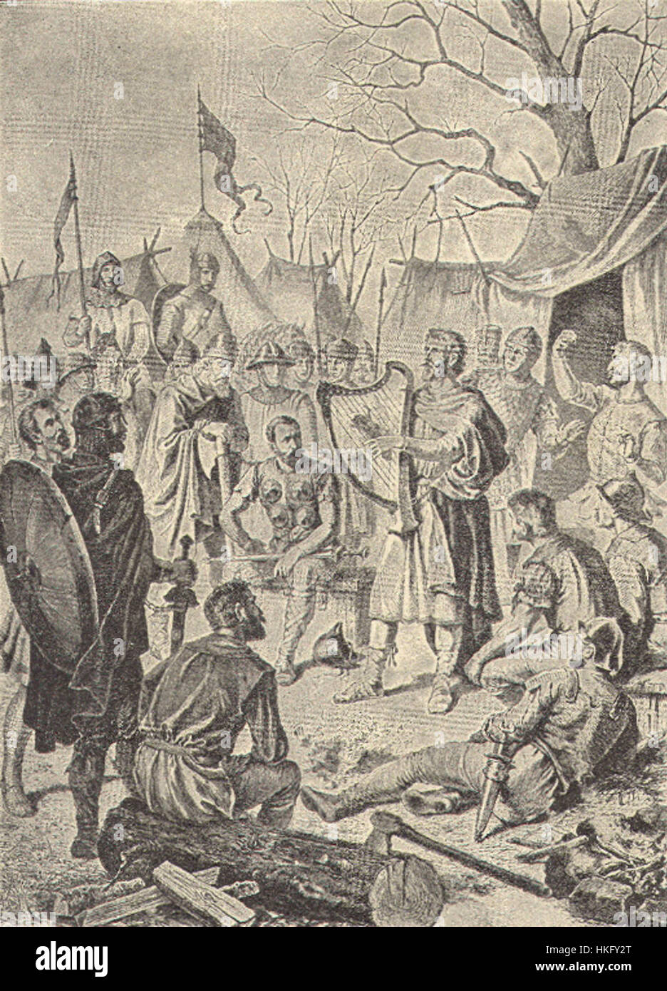 This painting depicts the legendary English king Alfred the Great in ...