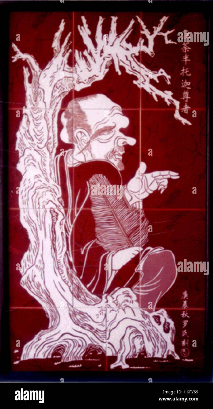 A traditional depiction of an Arhat, a revered figure in Buddhist art ...