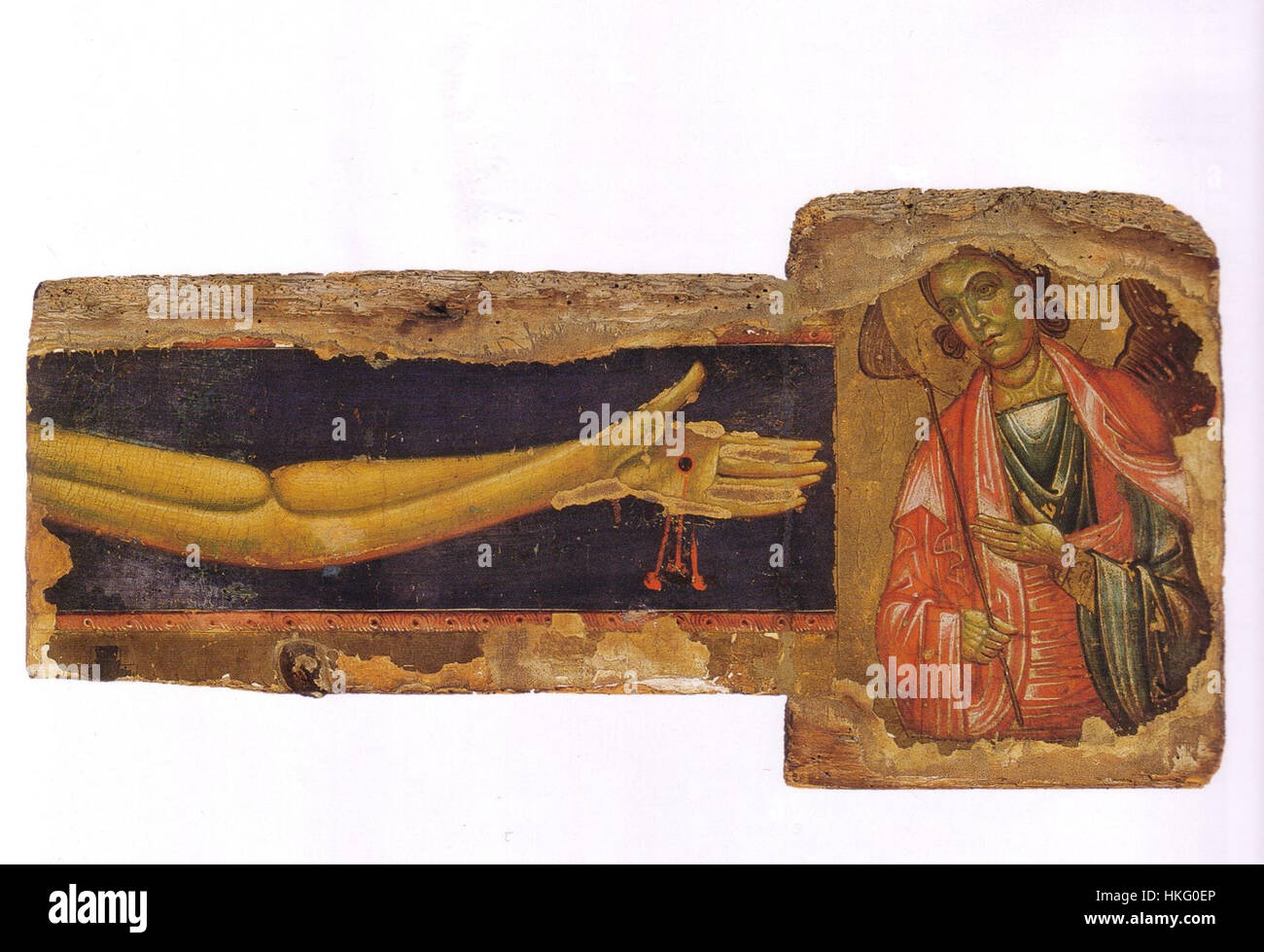 Painting by the Master of Calci depicting a man holding a woman's hand ...