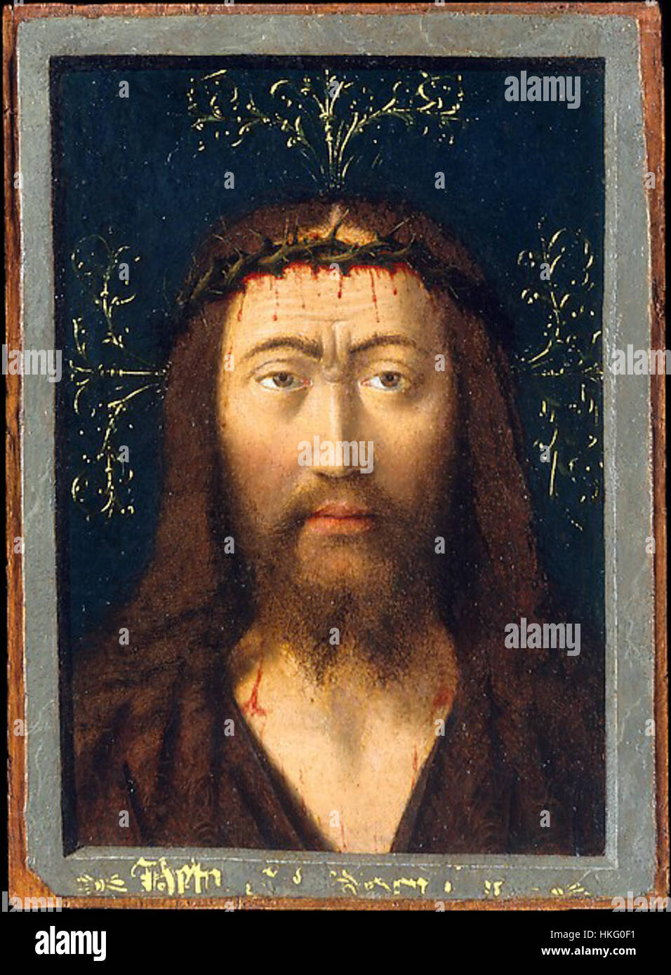 This painting by Petrus Christus, dating from 1444-45, depicts a solemn ...