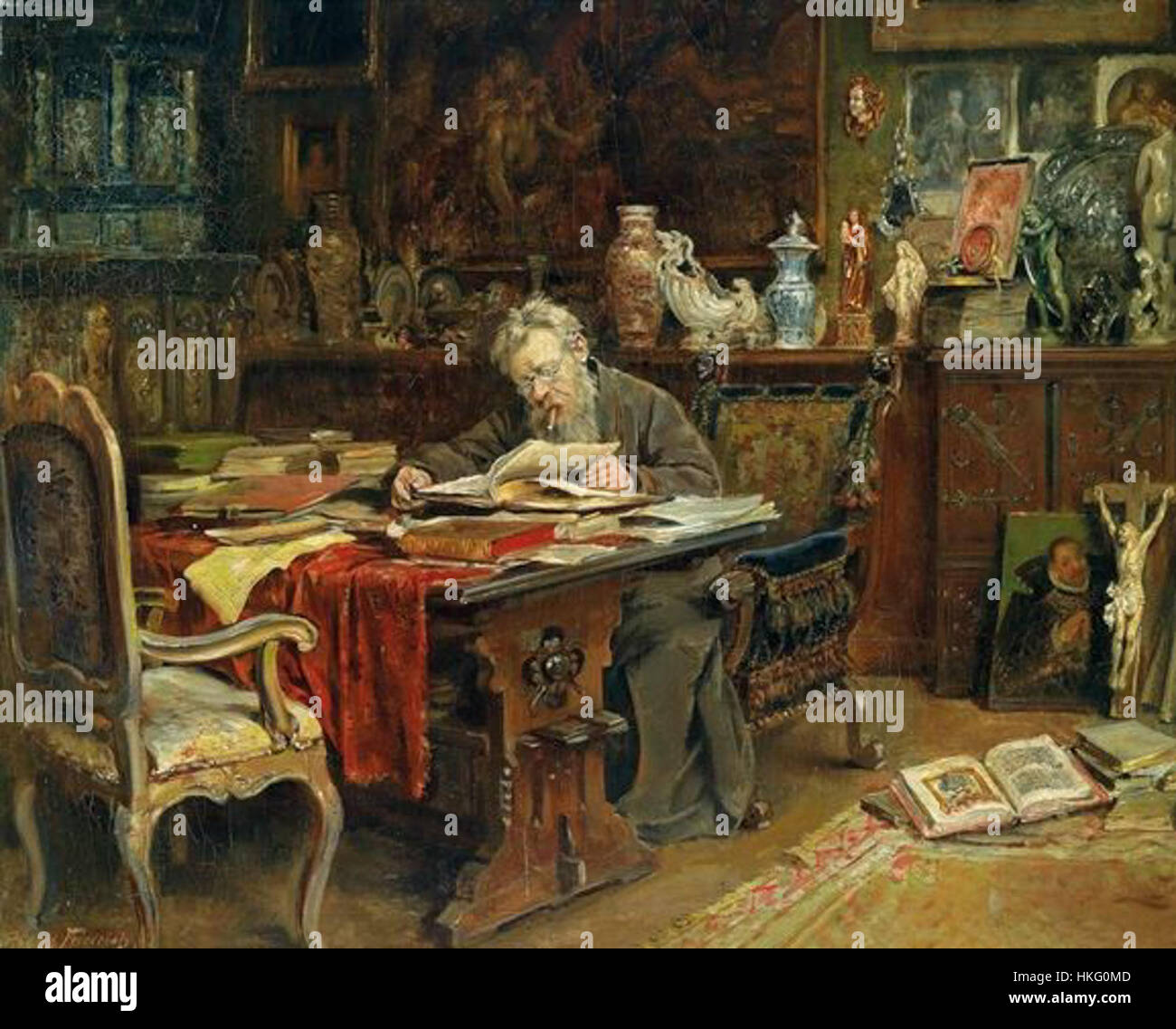 'Der Sammler' is a classic painting by an unknown artist, depicting a ...