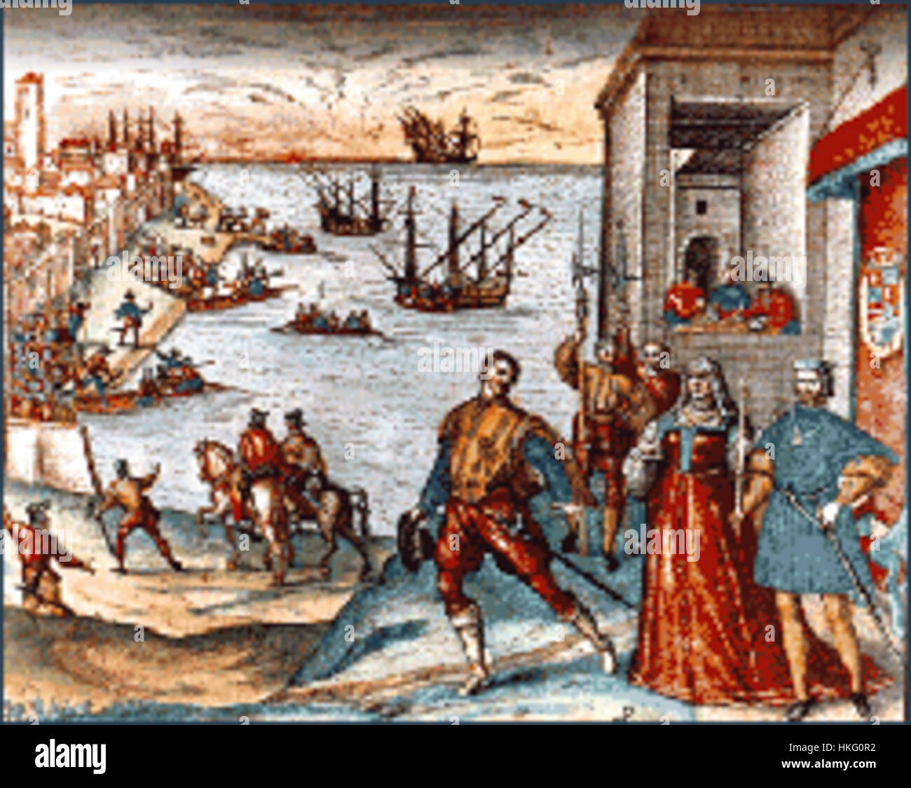 This 16th-century engraving of Christopher Columbus captures a ...