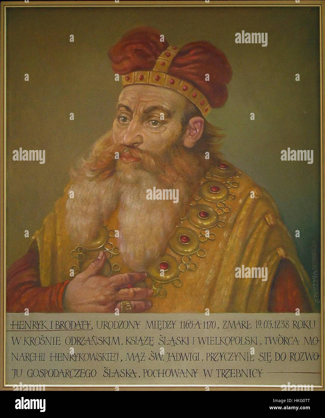 This painting depicts Henry I the Bearded, a historical figure from ...