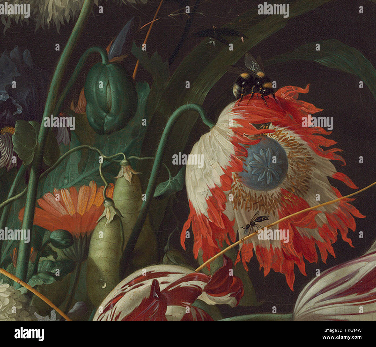 Jan Davidsz. de Heem's detailed still life painting, 'Vase of Flowers ...
