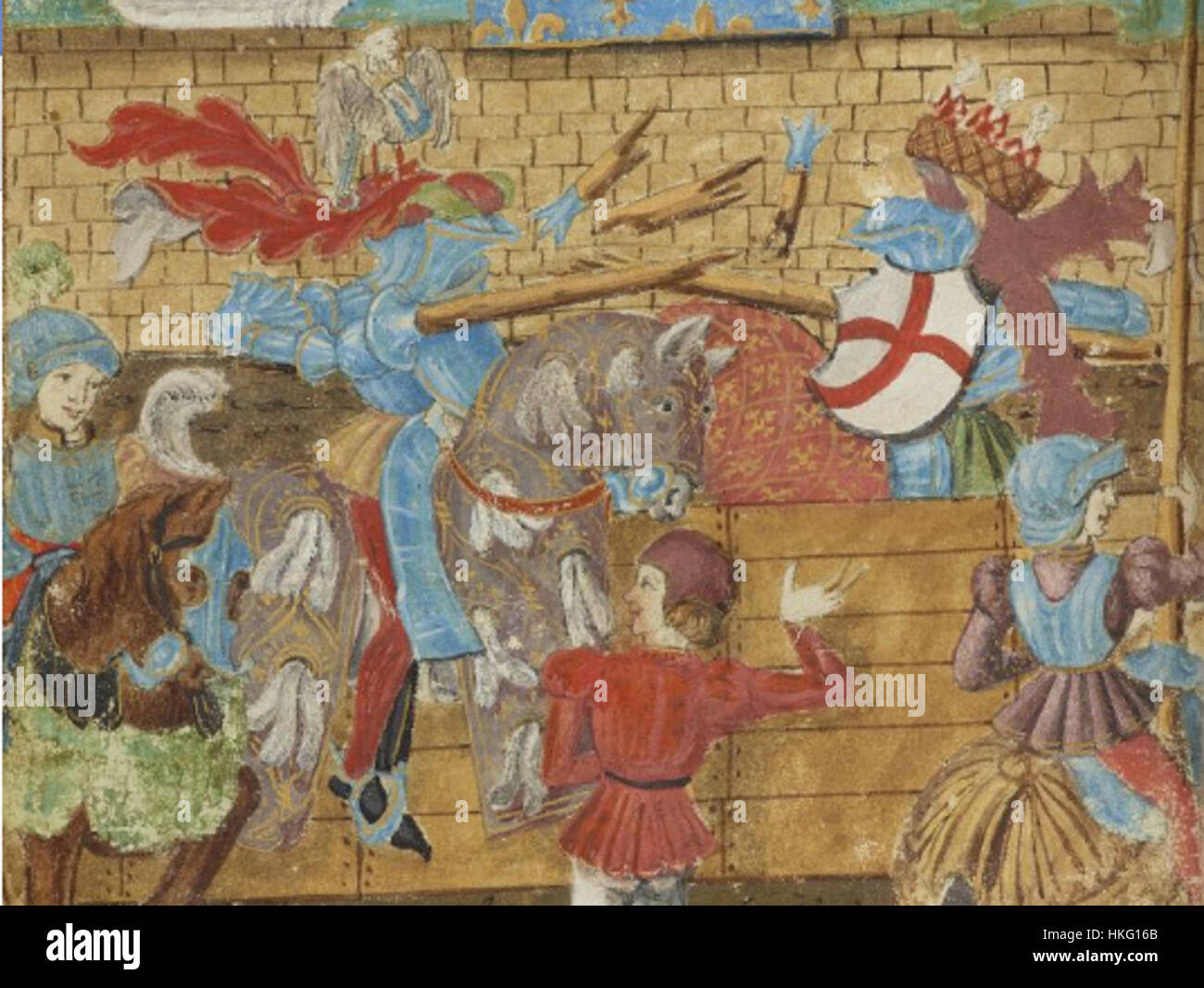 This artwork depicts women wearing headwear associated with knights ...