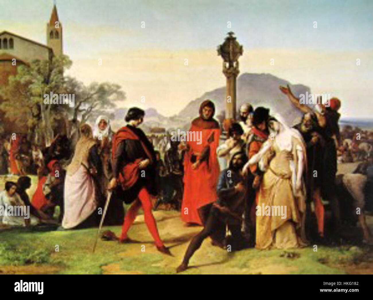 'Vespri Siciliani' by Hayez depicts a dramatic scene from the Sicilian ...