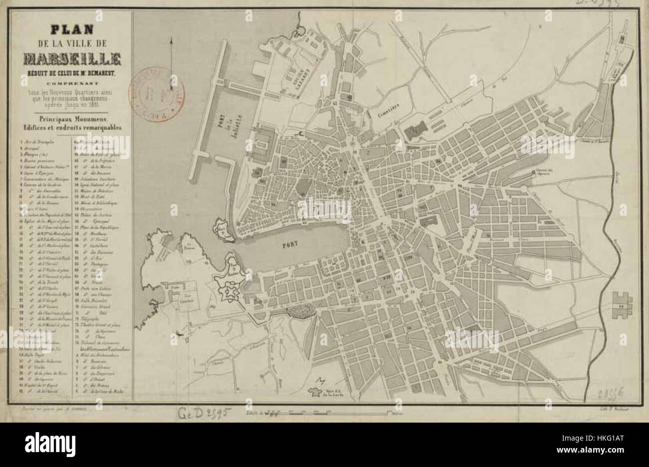 Plan Demarest from 1851 depicts a historical map or layout of a region ...